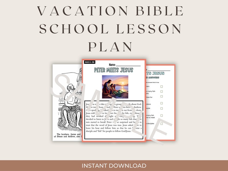 Vacation Bible School Lesson Plan| Religion Lesson Plan for ...