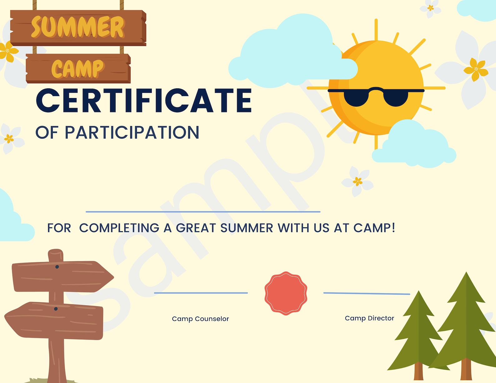 Summer Camp Completion Certificate | Camp Certificate | Summer ...