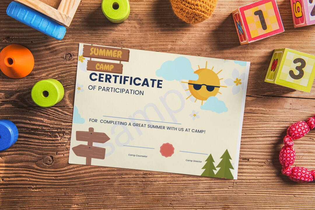 Summer Camp Completion Certificate | Camp Certificate | Summer ...