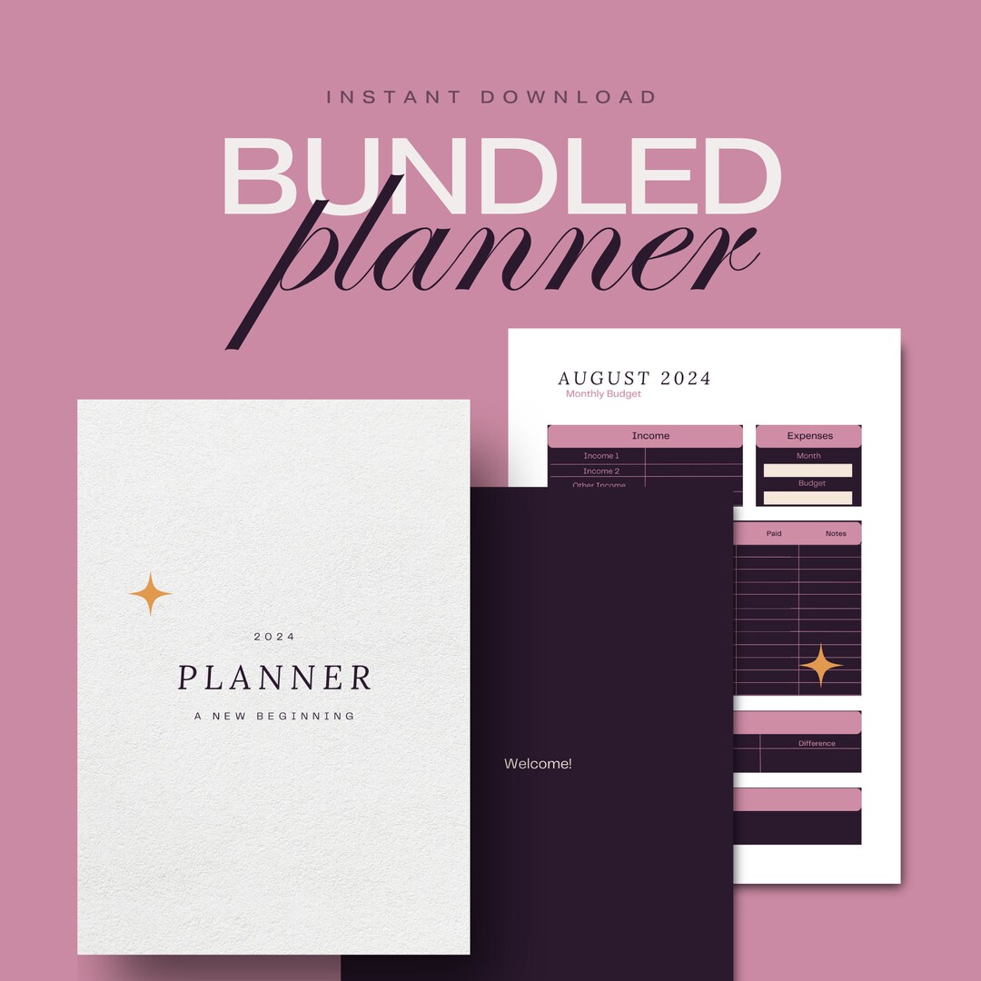 Printable Bundled Planner 2024 Planner iPad Planner Minimalist Planner ...
