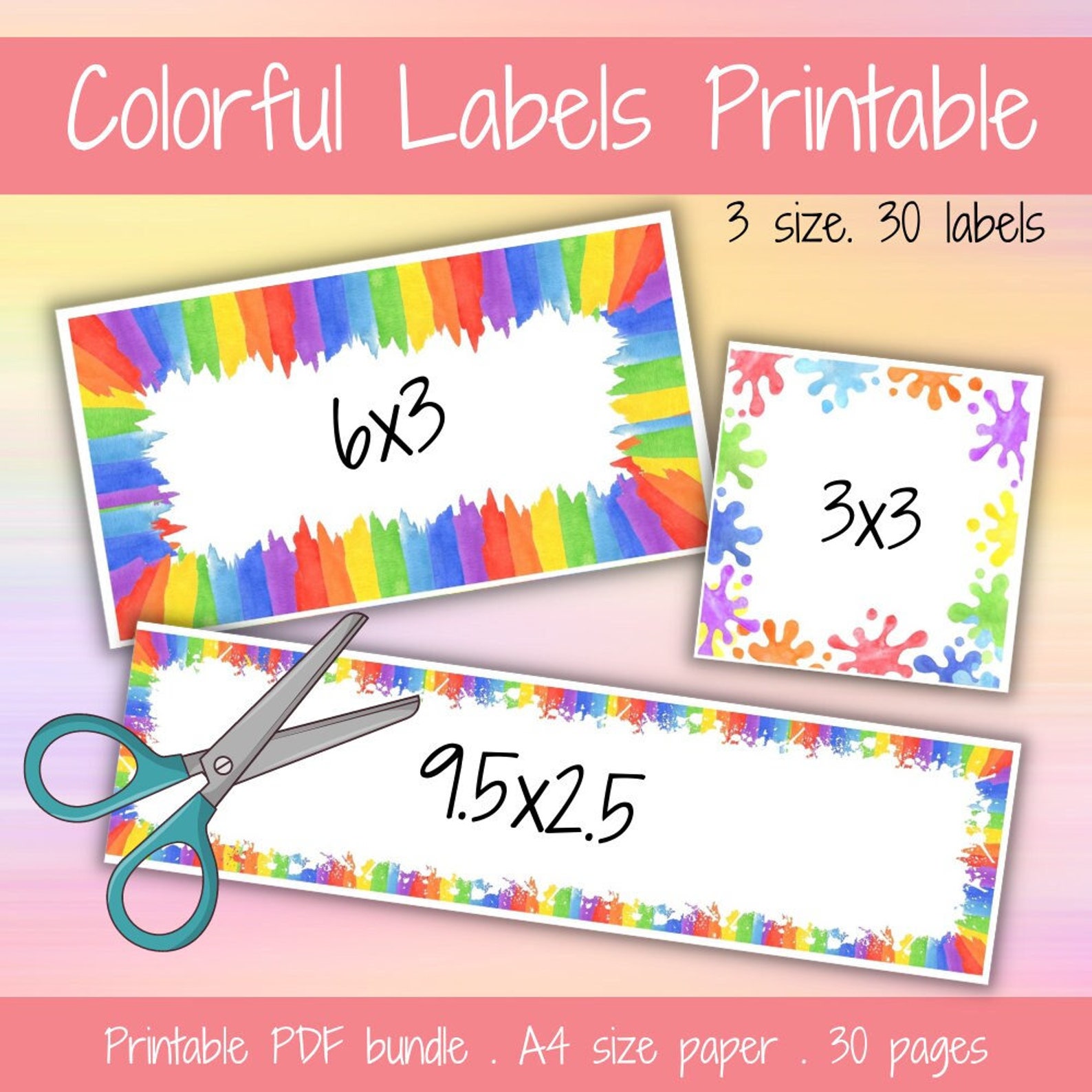 Blank Water Color Labels-canva Template - Etsy