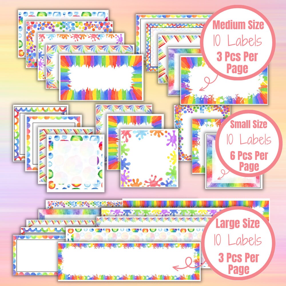 Blank Water Color Labels-canva Template - Etsy