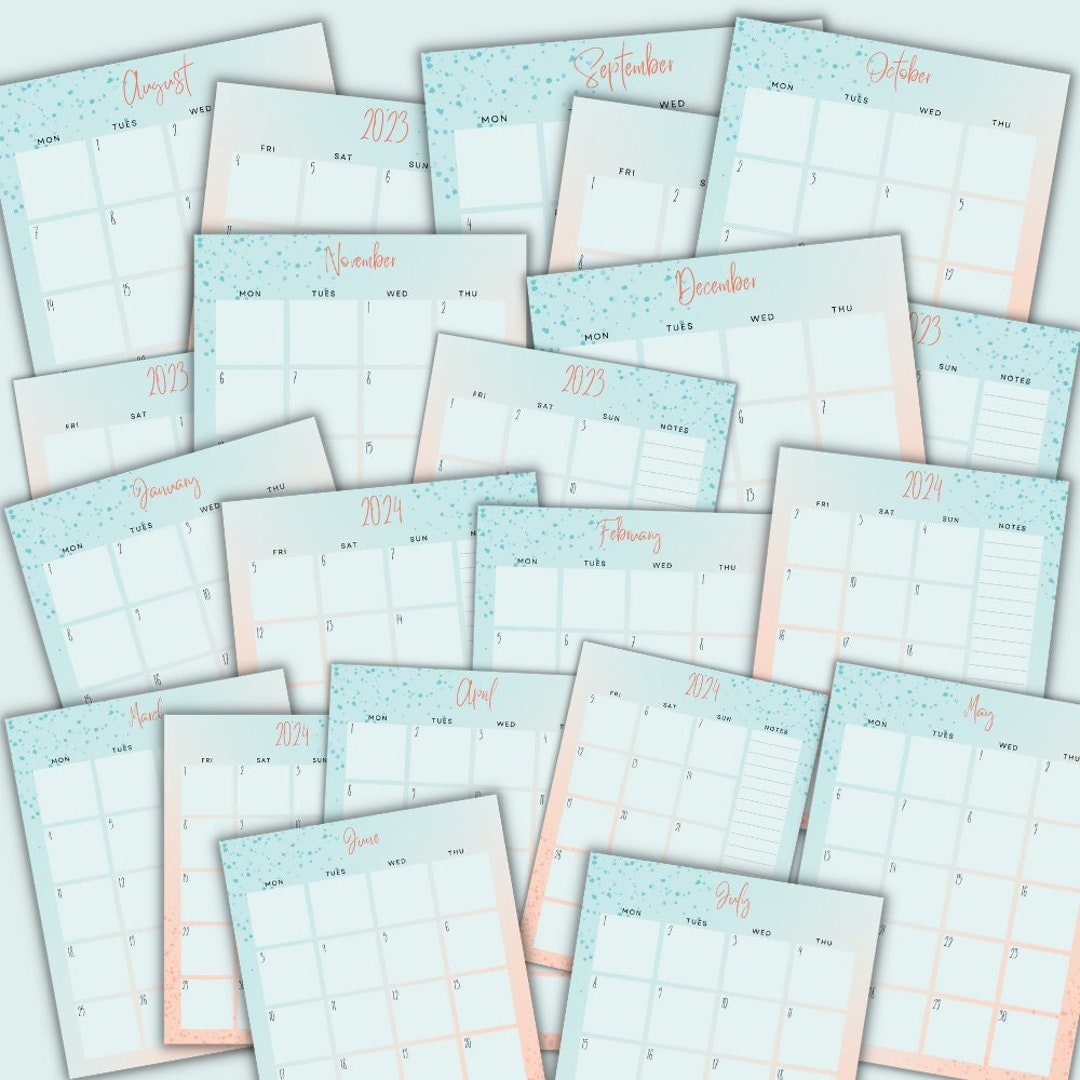 School Year Calendar (august 2023-july 2024) - Etsy