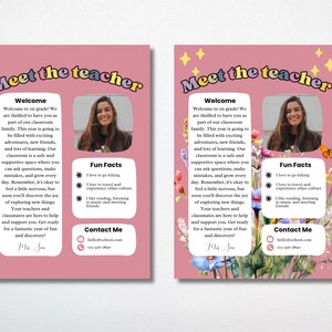 Editable Meet the Teacher Template With a Meadow Theme | Classroom ...
