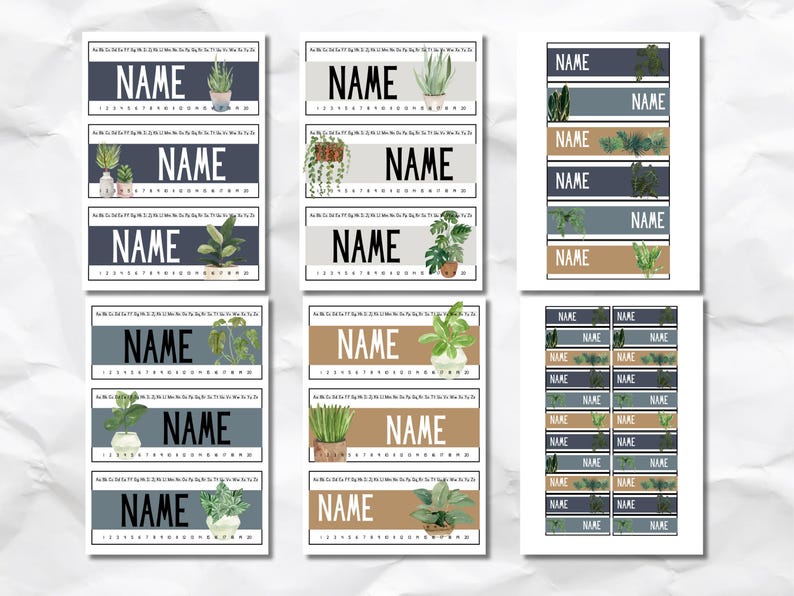 Desk Plates and Name Tags for a Botanical Classroom | Classroom Decor ...