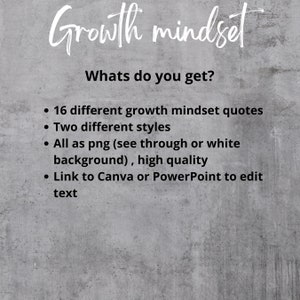 Growth Mindset Classroom Posters, Simple Black and White or Create Your ...