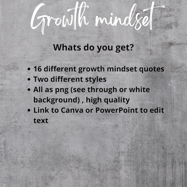 Growth Mindset Classroom Posters, Simple Black and White or Create Your ...