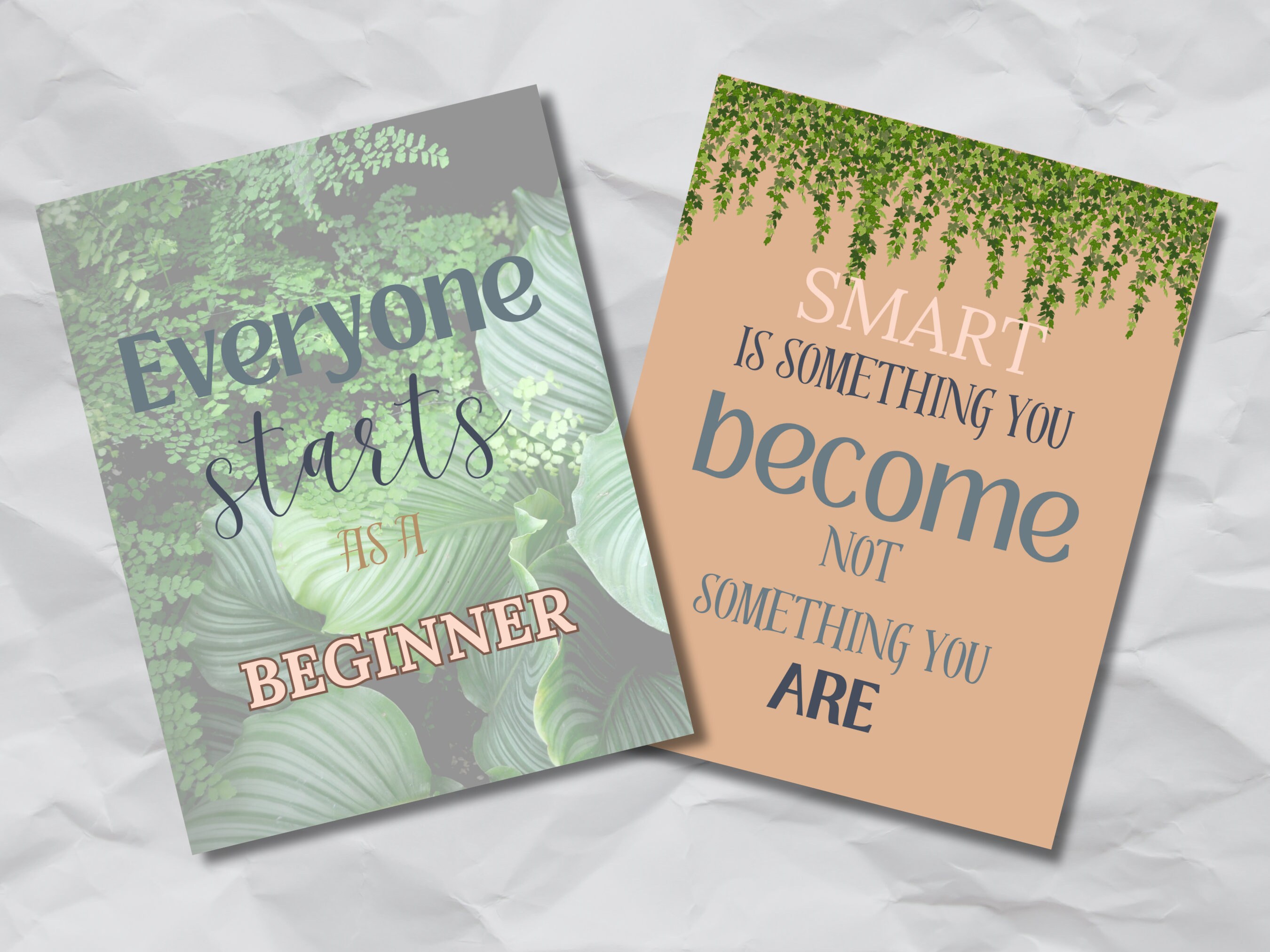 Growth Mindset Posters With a Plant Theme in Calm Colors Classroom ...