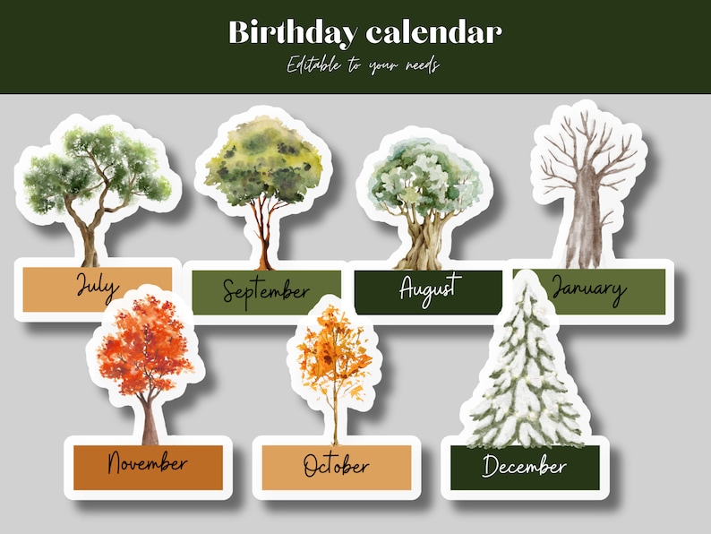 Out of the Woods | Classroom Birthday Calendar | Serene Classroom ...