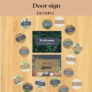 Plant Themed Door Sign for Classrooms | Boho Plant Themed Classroom ...
