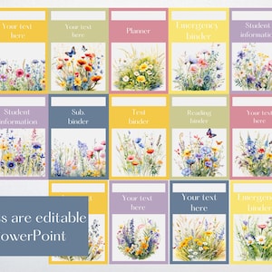 Meadow Themed Binder Covers and Spines | Classroom Decor | Wild Flowers ...