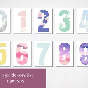 Number Posters for an Elementary Classroom With a Cloud Theme ...