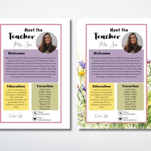 Editable Meet the Teacher Template With a Meadow Theme | Classroom ...