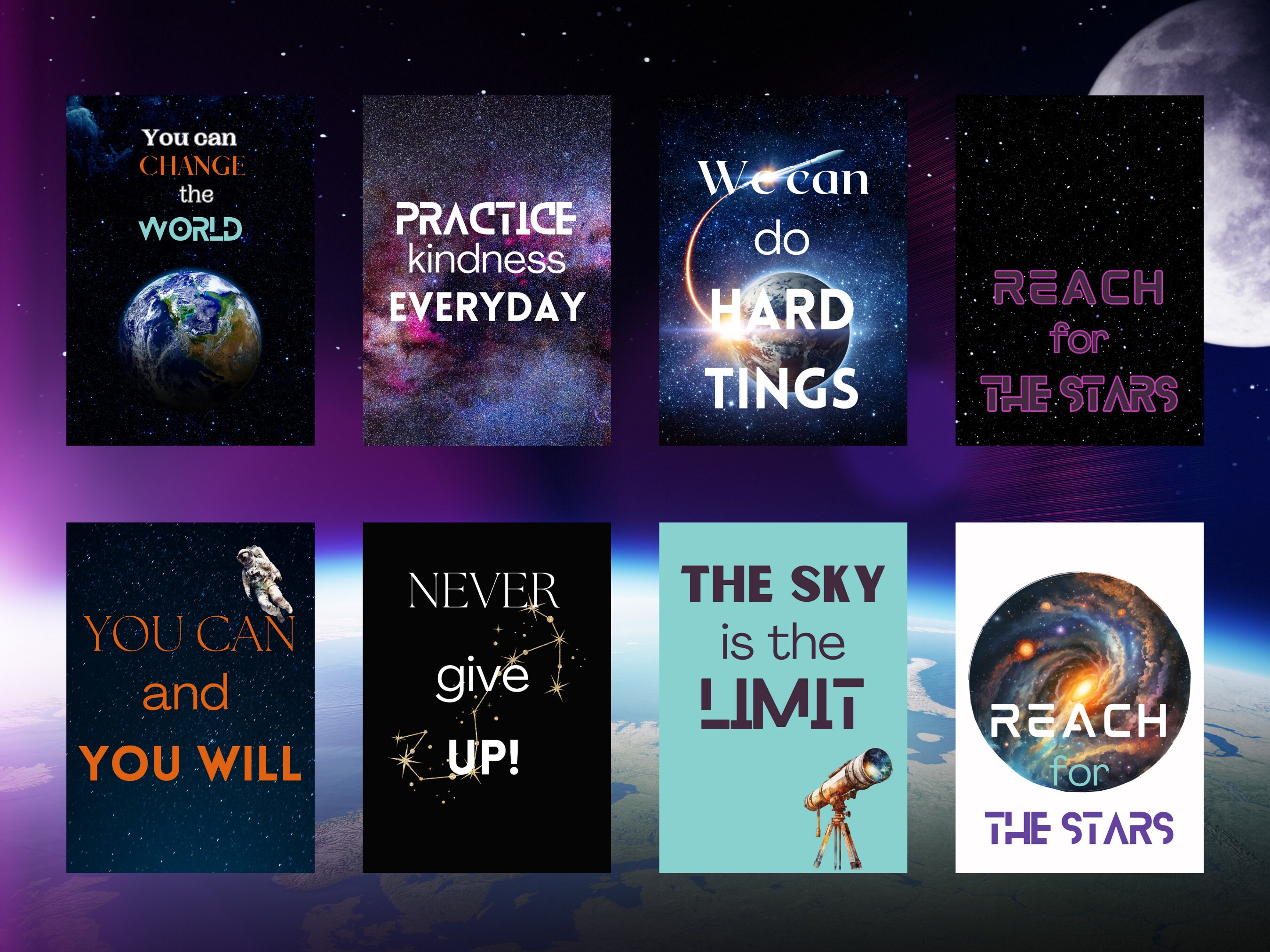 Growth Mindset Classroom Posters Space Theme - Etsy