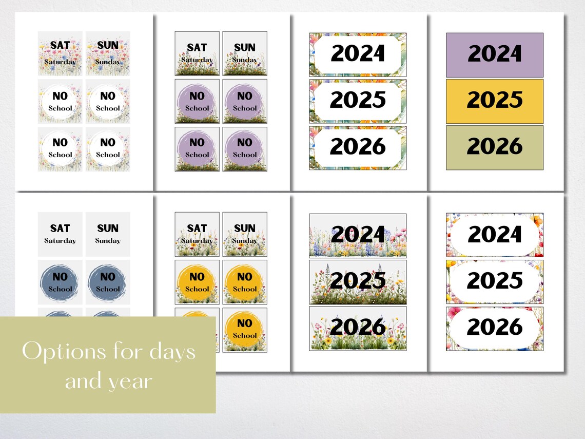 Classroom Calendar With a Wild Flower Meadow Theme | Classroom Decor ...