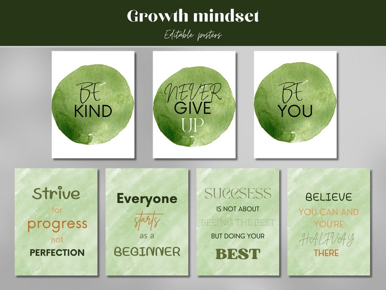 Growth Mindset Posters for a Forest Themed Woodland Classroom - Etsy