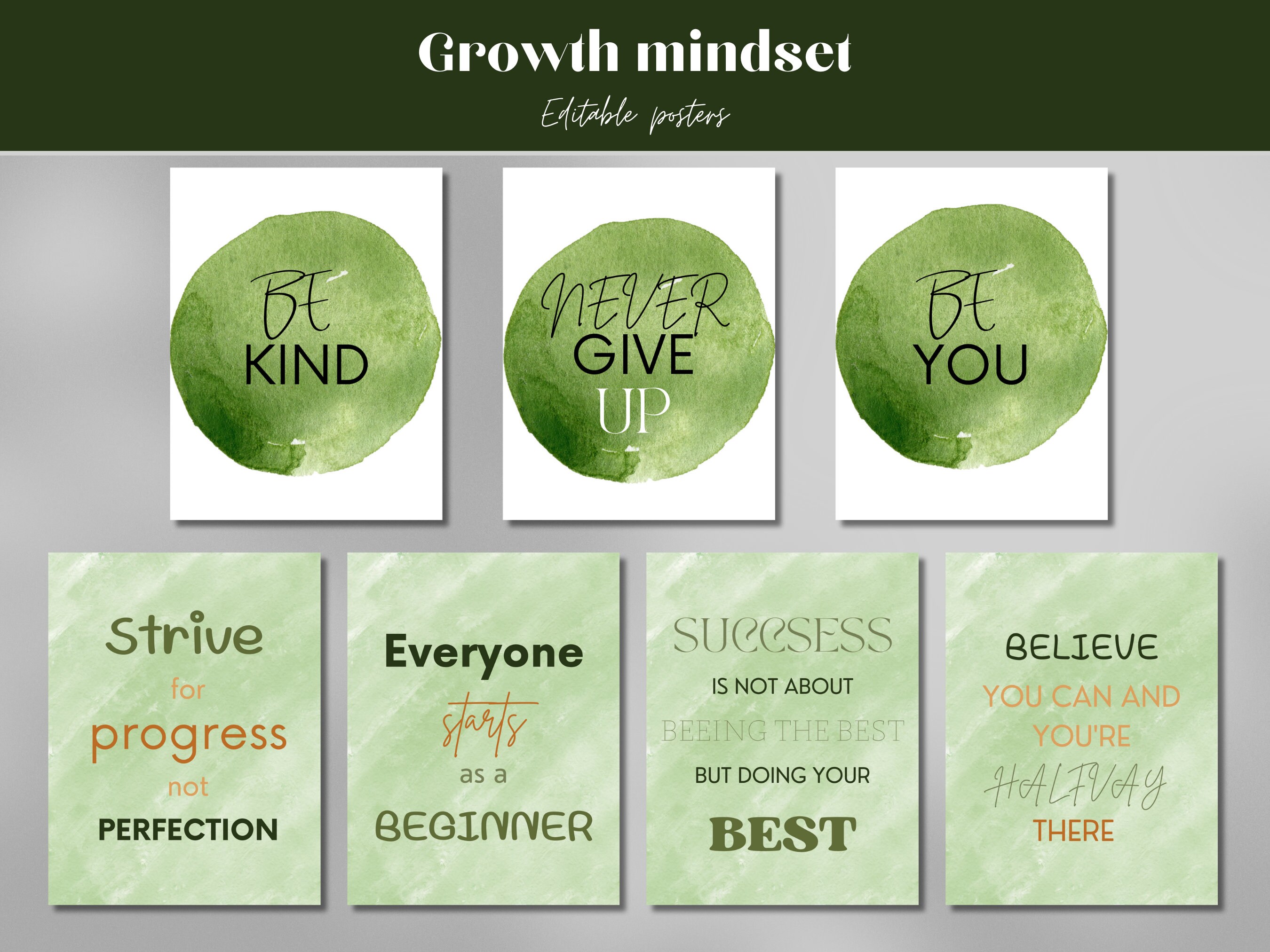 Growth Mindset Posters for a Forest Themed Woodland Classroom - Etsy