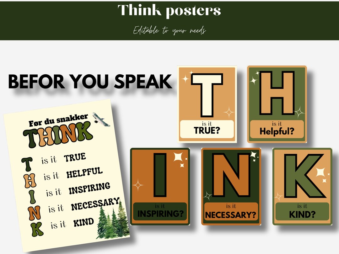 Think Posters | Out of the Woods | Classroom Management | Thinking ...