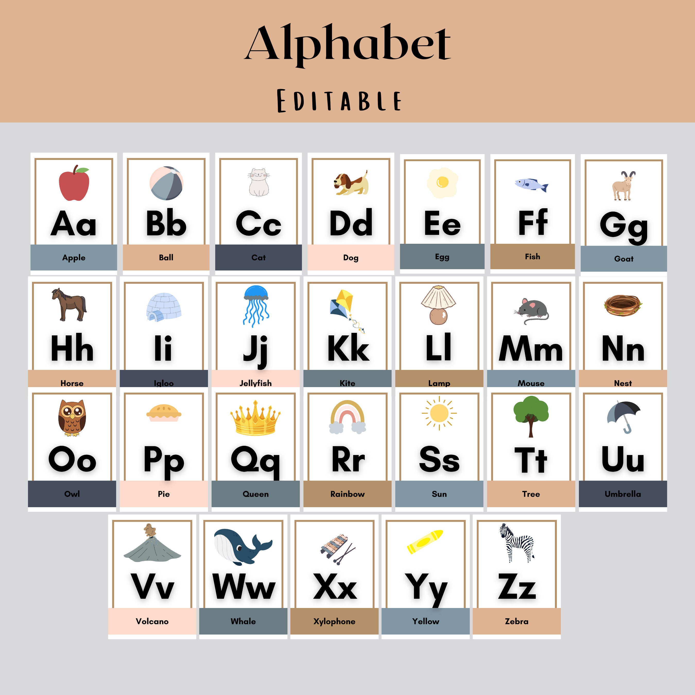 Alphabet Wall Posters for a Boho Themed Botanical Classroom ...