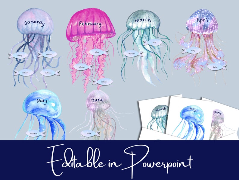 Birthday Calendar - Into the Sea - Ocean Themed Birthday Display - Etsy ...