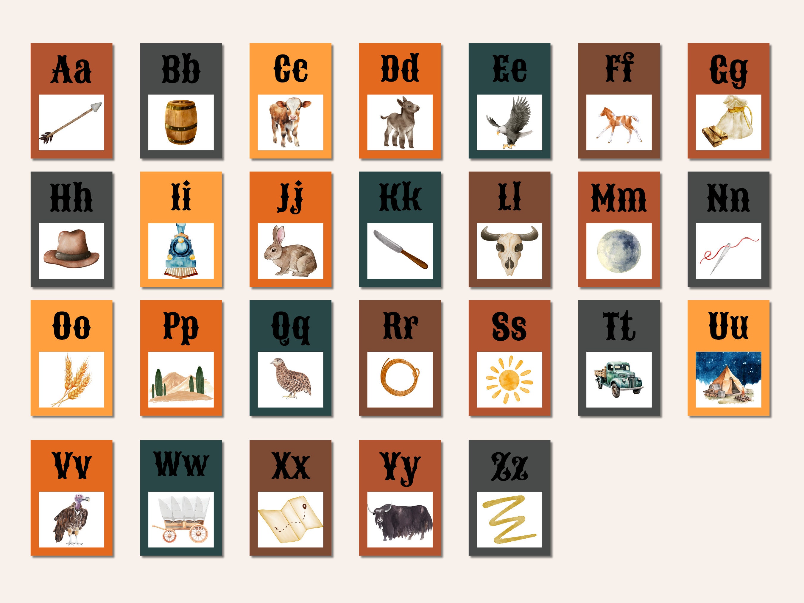 Editable Alphabet Posters for a Western Themed Classroom | Classroom ...