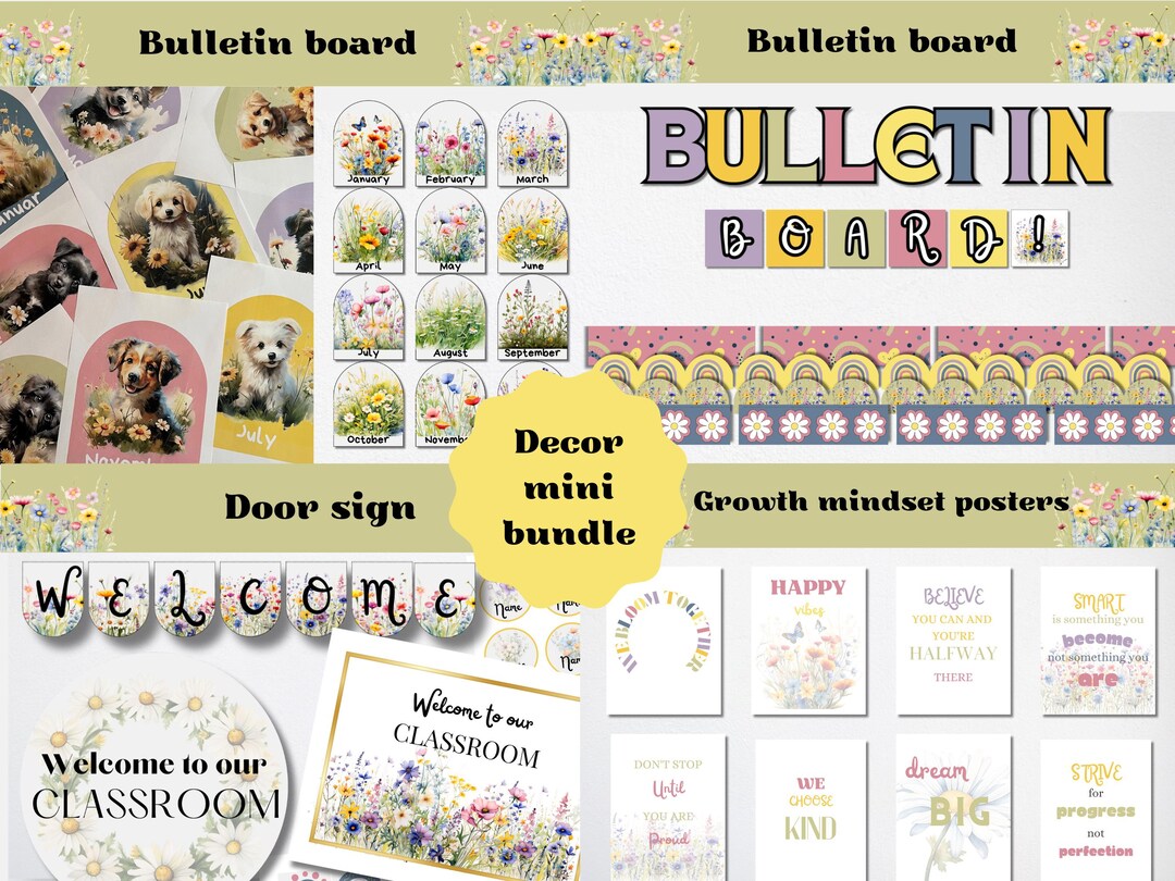 Wild Flowers Meadow Mini Decor Bundle for Classrooms | Classroom Decor ...