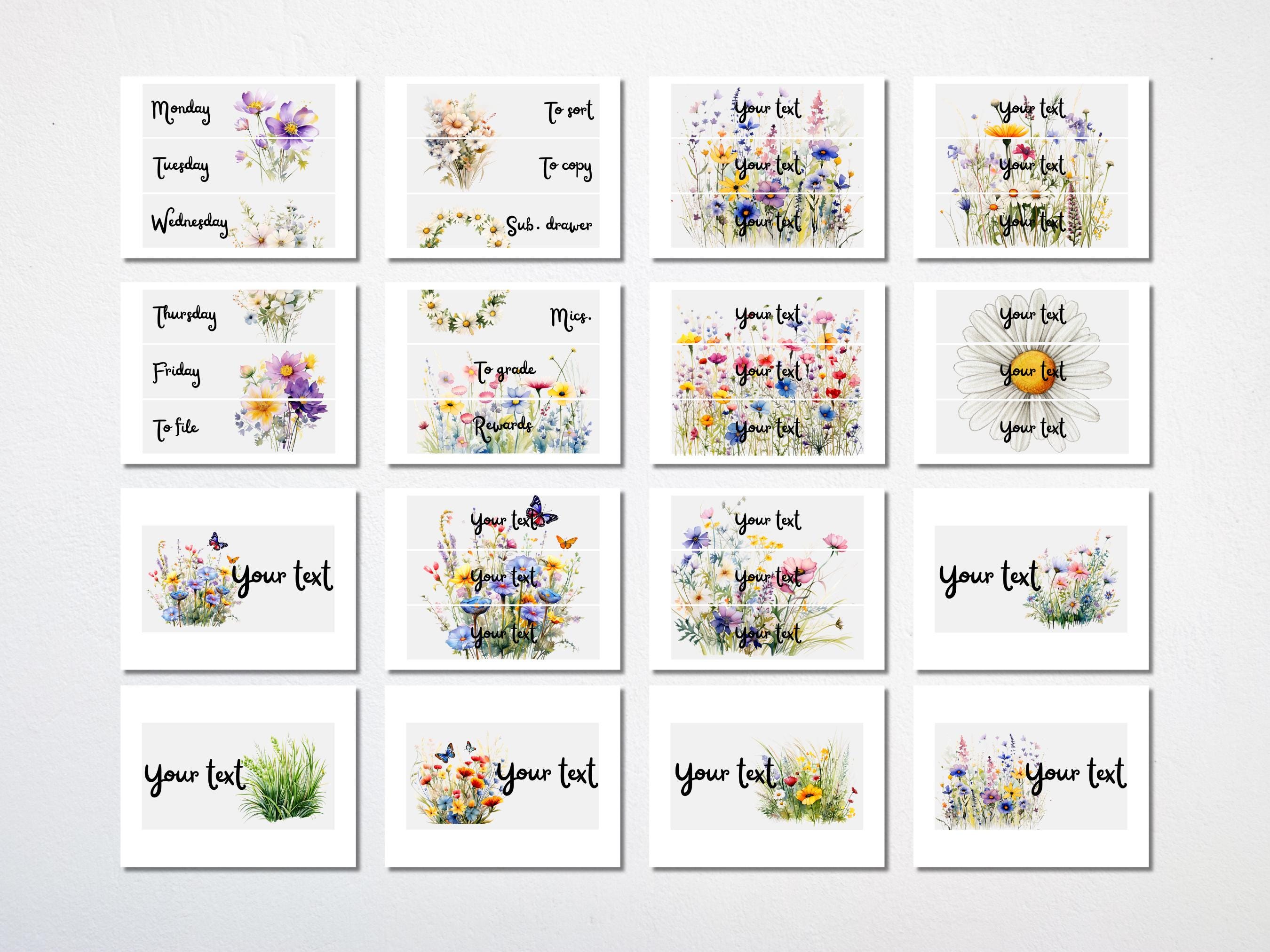 Printable Rolling Cart Labels With a Meadow Theme | Classroom Decor ...