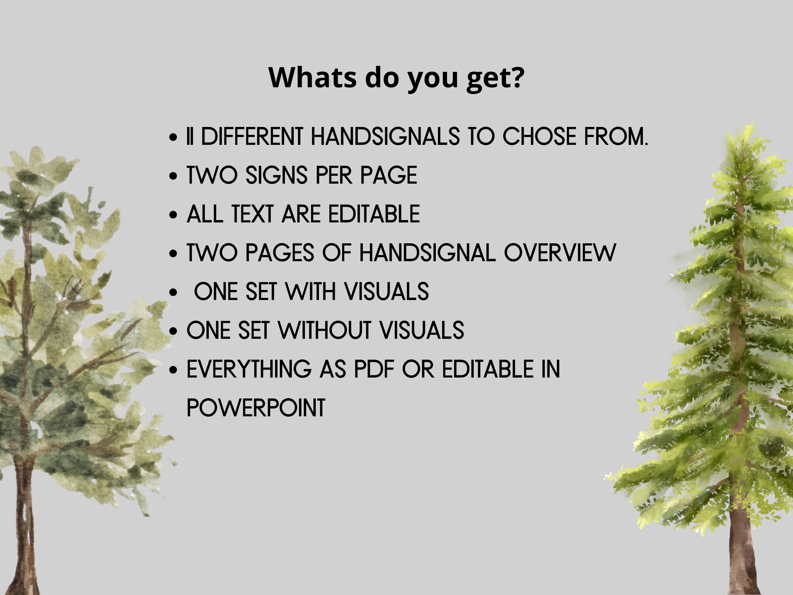 Hand Signal Signs Editable - Out of the Woods - Etsy