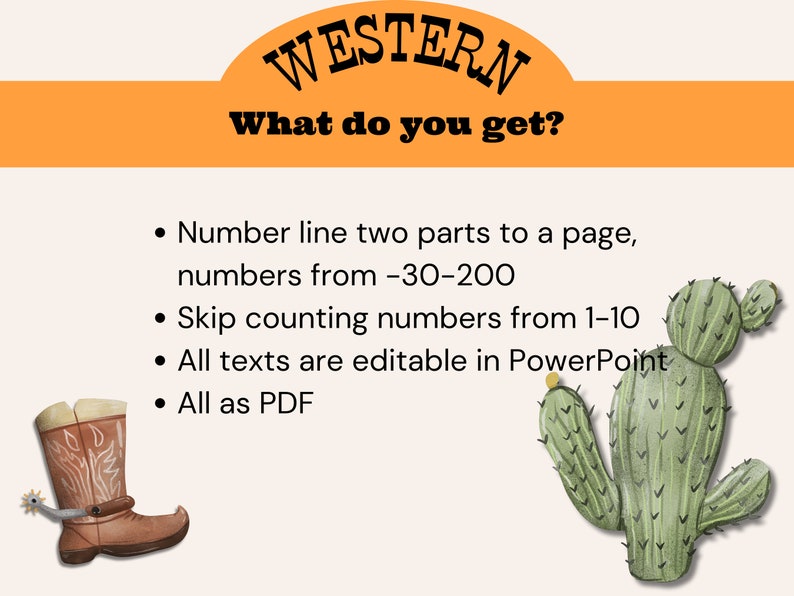 Skip Counting and Large Number Line for a Western Themed Classroom ...