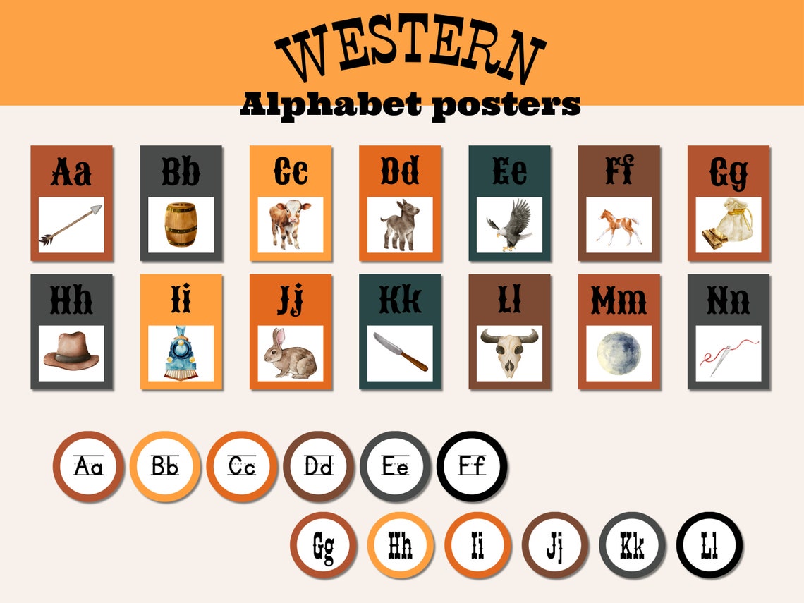 Editable Alphabet Posters for a Western Themed Classroom Classroom ...
