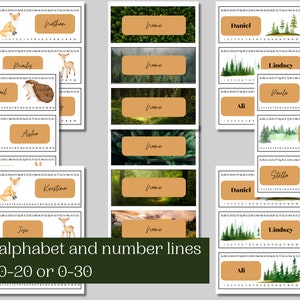 Forest Classroom Desk Plates & Name Tags - Out of the Woods - Etsy