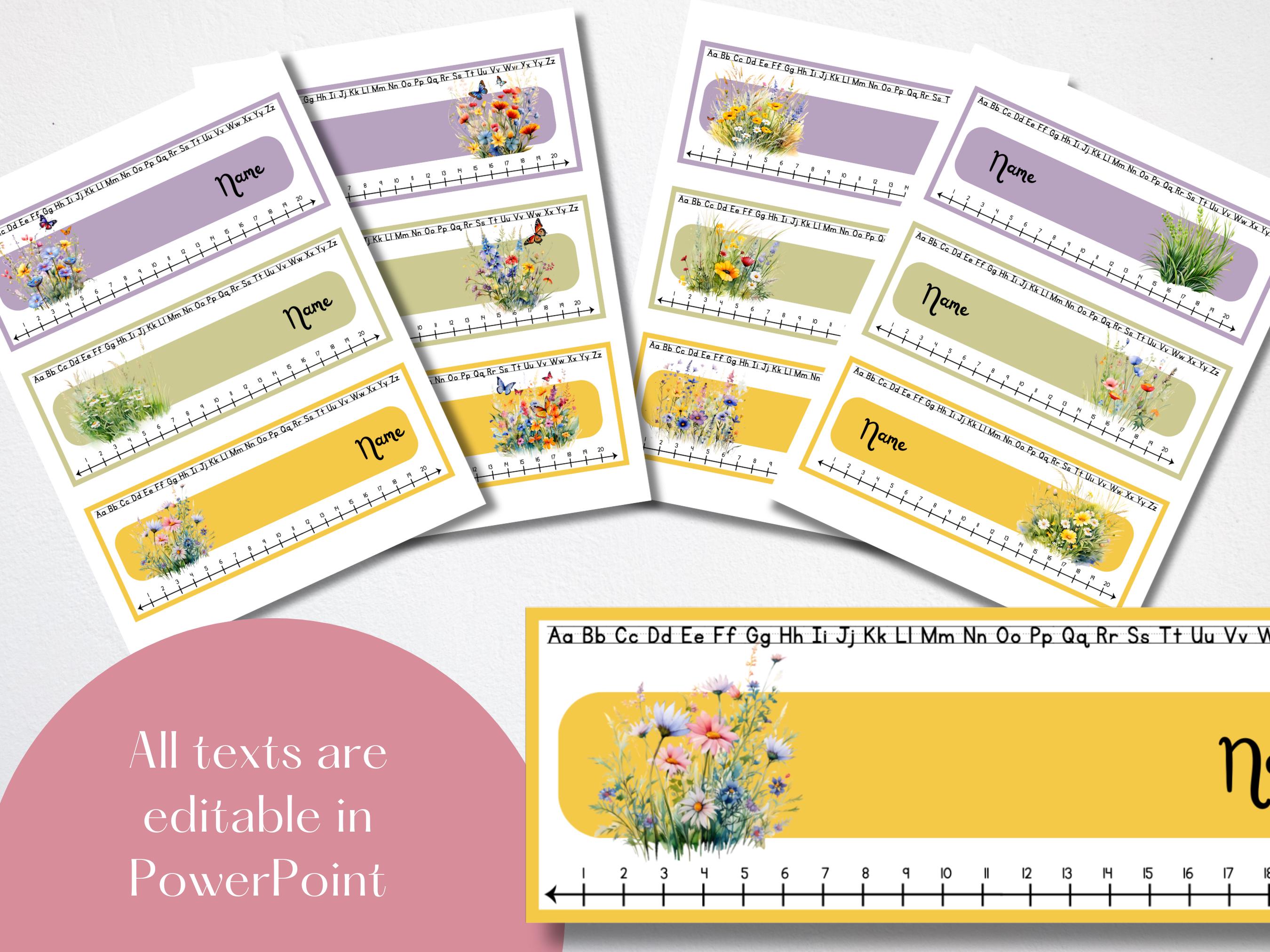 Meadow Themed Desk Plates and Name Tags | Classroom Decor | Wild ...