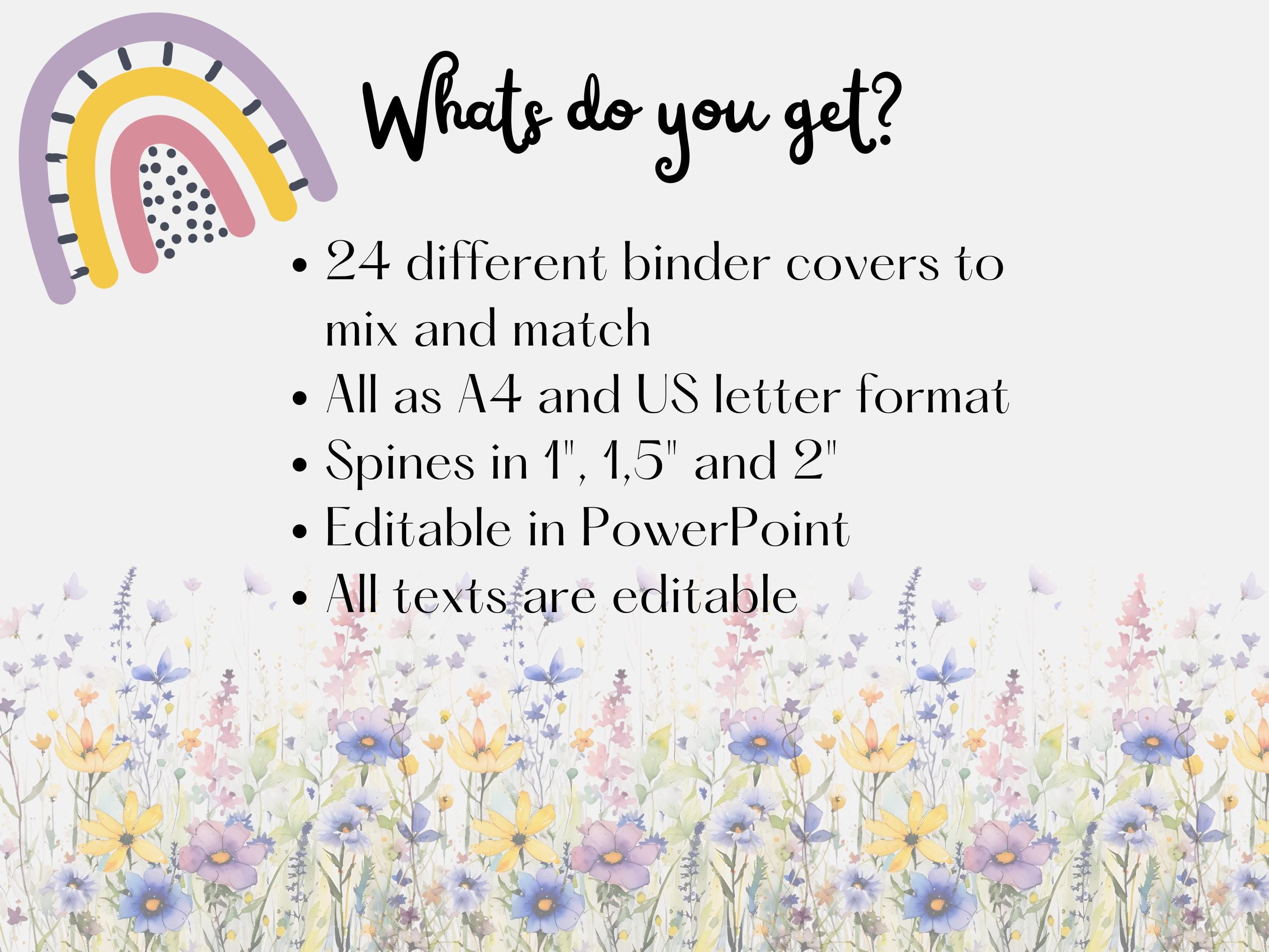 Meadow Themed Binder Covers and Spines | Classroom Decor | Wild Flowers ...