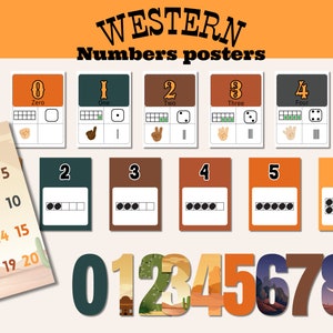 Numbers Posters for a Western Themed Classroom | Classroom Decor | Math ...