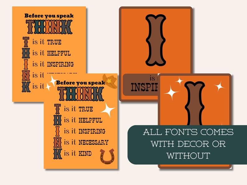 Think Before You Speak Editable Posters for a Western Themed Classroom ...