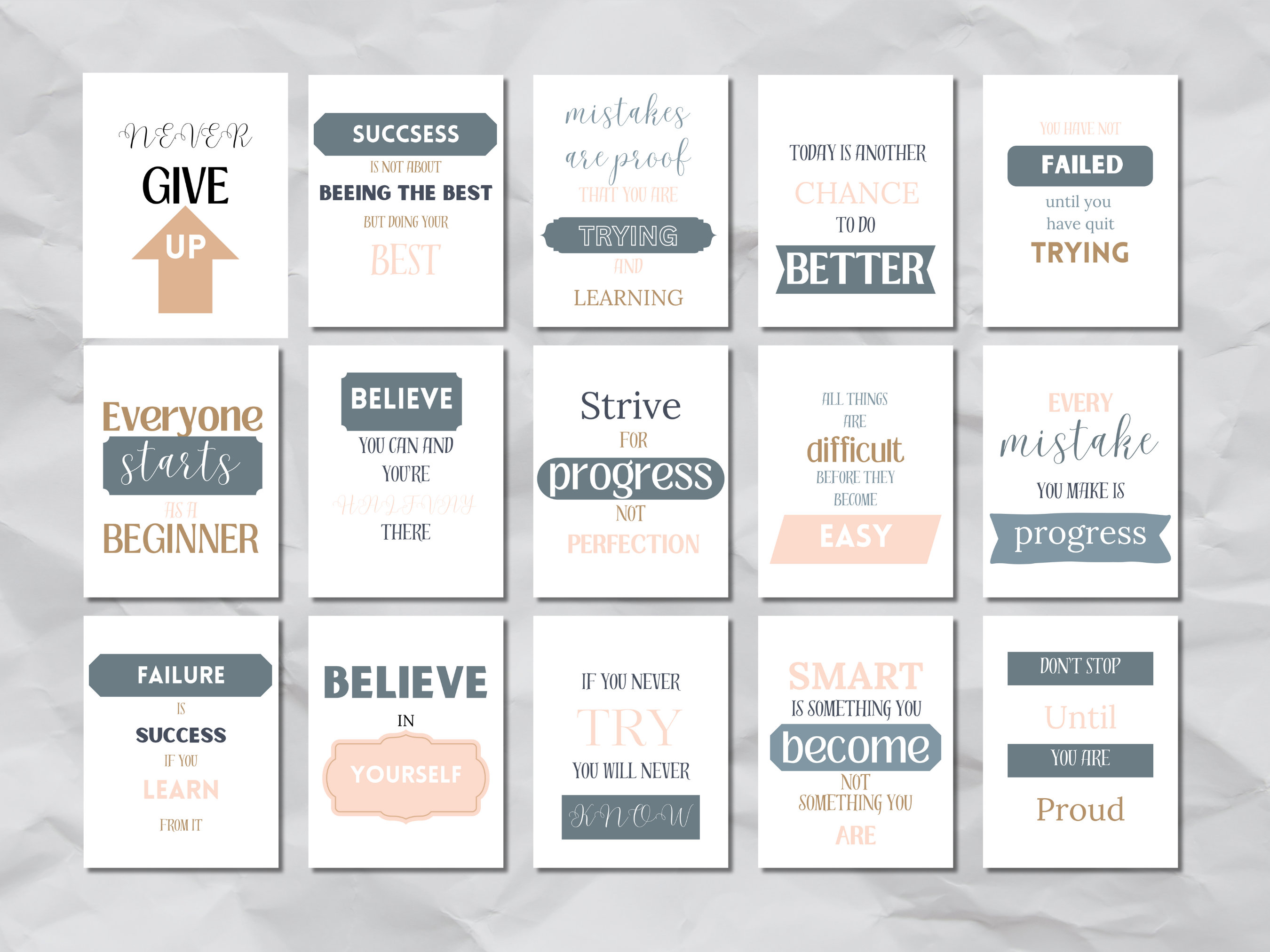 Growth Mindset Posters With a Plant Theme in Calm Colors | Classroom ...