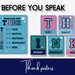 Editable Think Classroom Posters, Think Before You Speak, Classroom ...