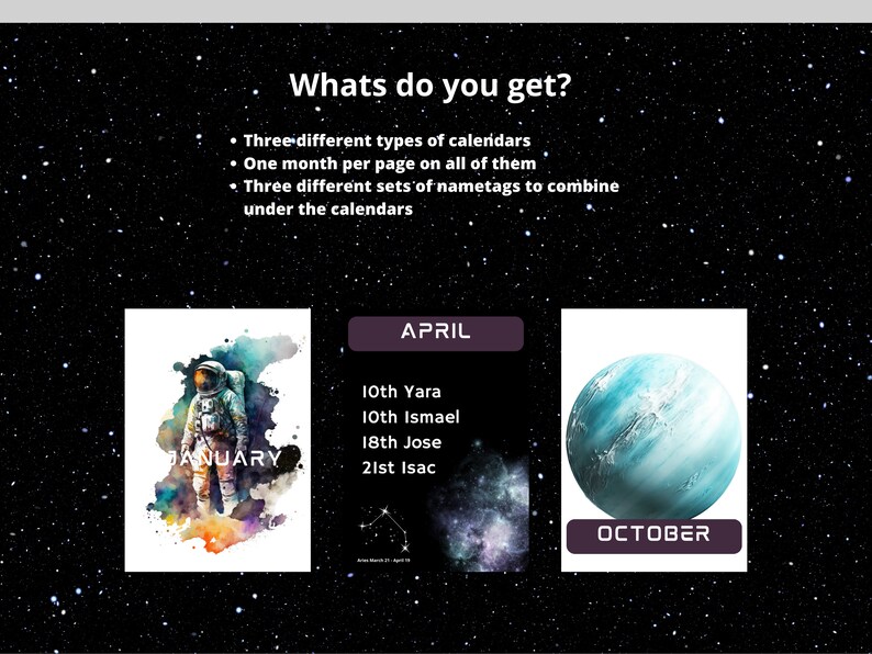 Space Birthday Calendar Display for Classrooms - Etsy