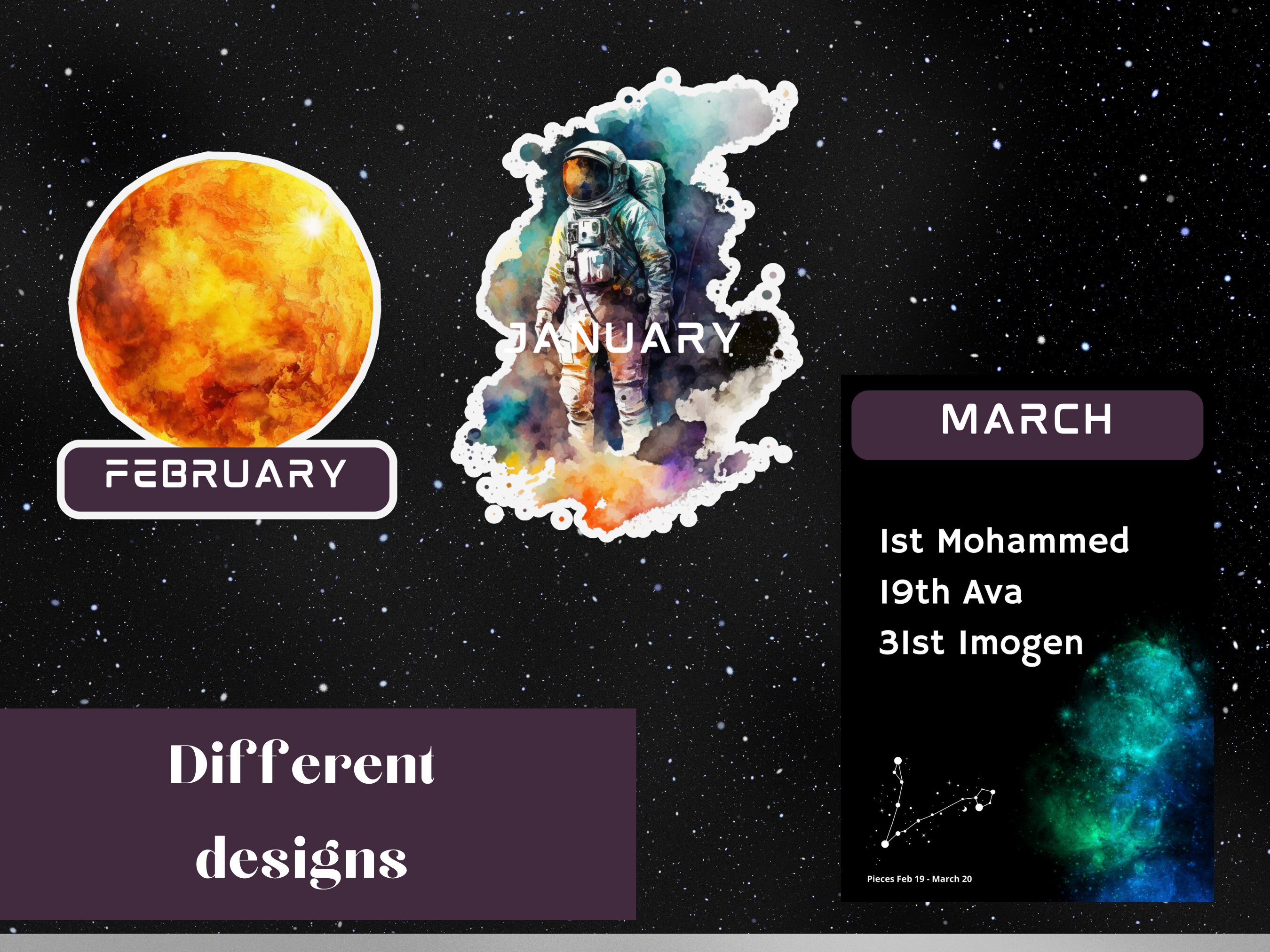 Space Birthday Calendar Display for Classrooms - Etsy