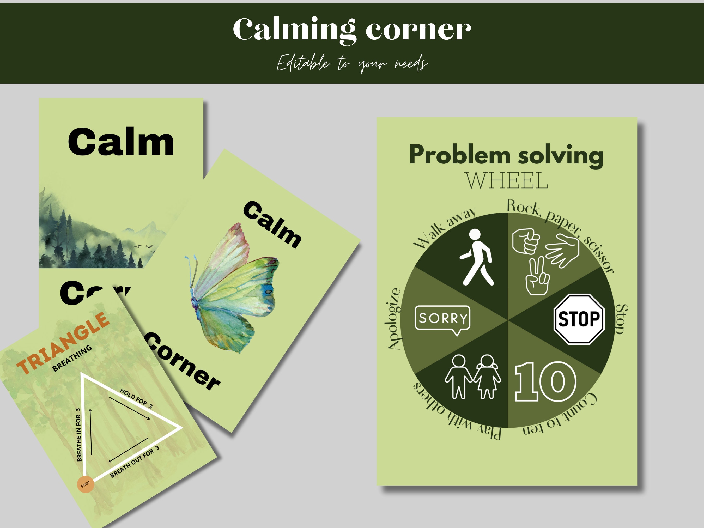 Calming Corner Printable Posters for a Forest Themed Classroom - Etsy