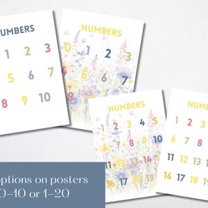 Numbers Posters for a Meadow Themed Classroom | Classroom Decor ...