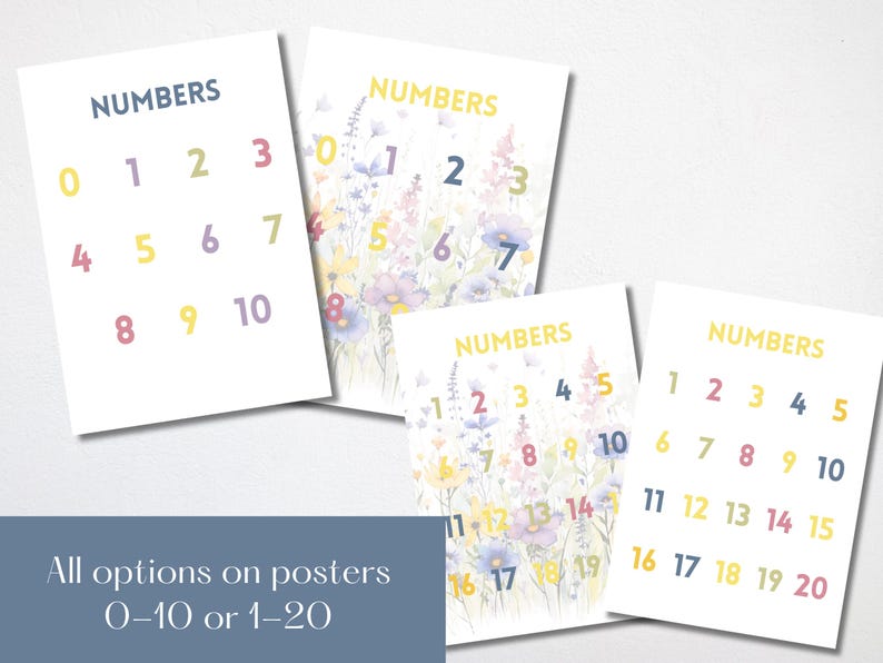 Numbers Posters for a Meadow Themed Classroom | Classroom Decor ...