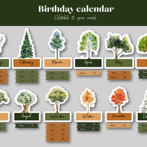 Out of the Woods | Classroom Birthday Calendar | Serene Classroom ...