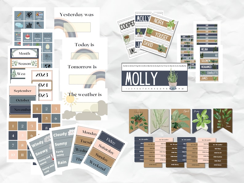 Boho Plants Calm Classroom Decor Bundle |plants Please | Serene ...
