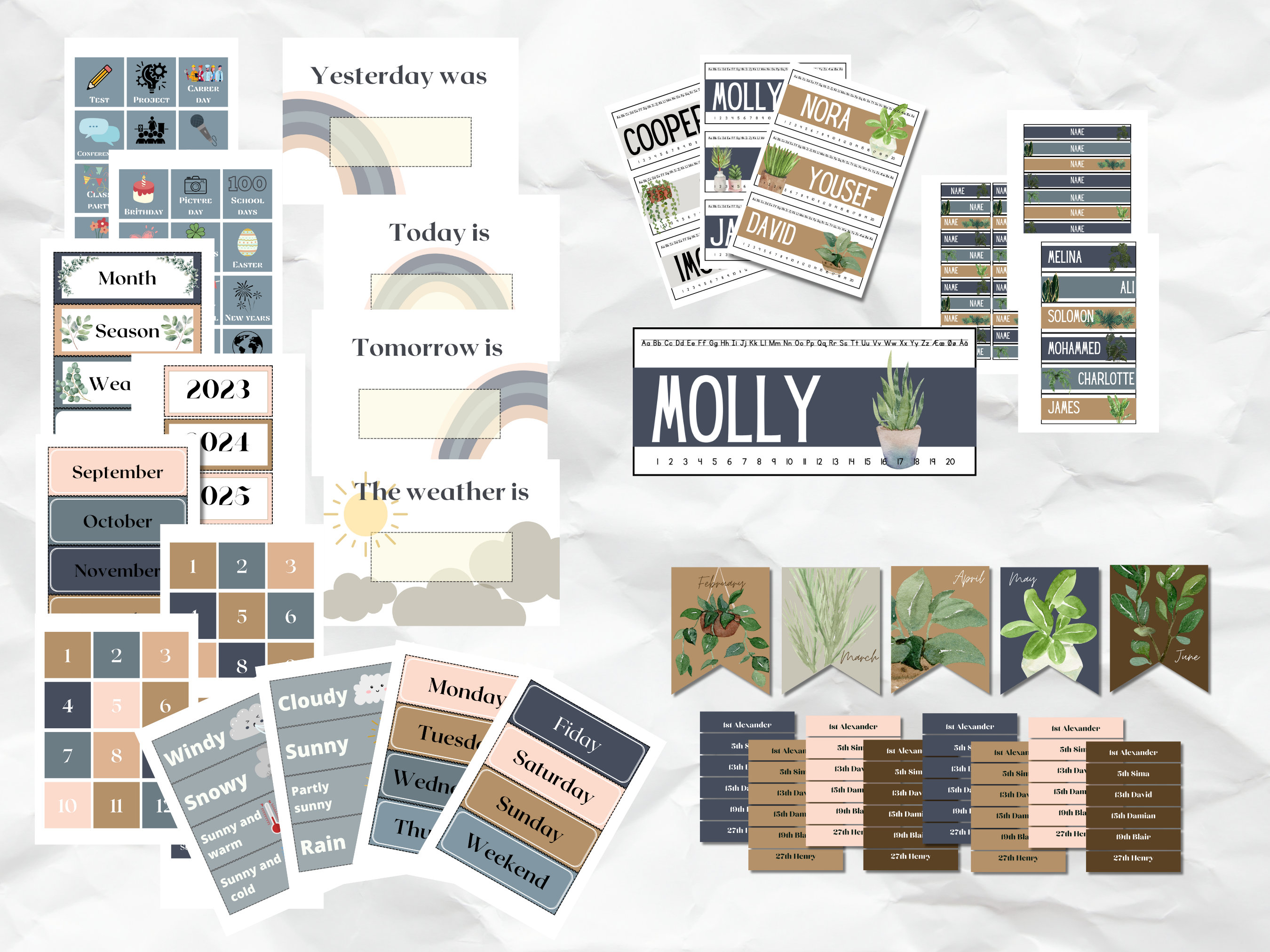 Boho Plants Calm Classroom Decor Bundle |plants Please | Serene ...