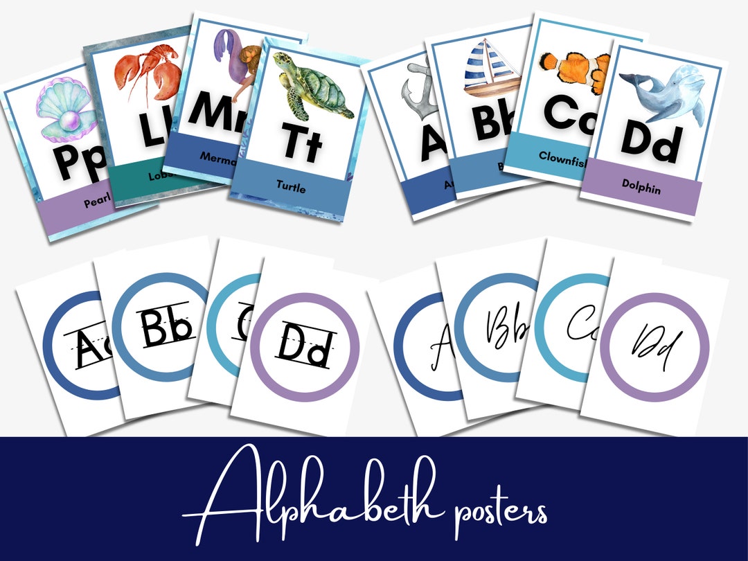 Alphabeth Posters - Into the Sea - Ocean Themed Classroom - Etsy