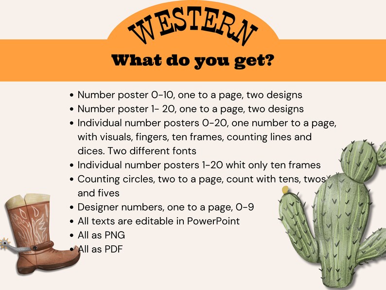 Numbers Posters for a Western Themed Classroom | Classroom Decor | Math ...