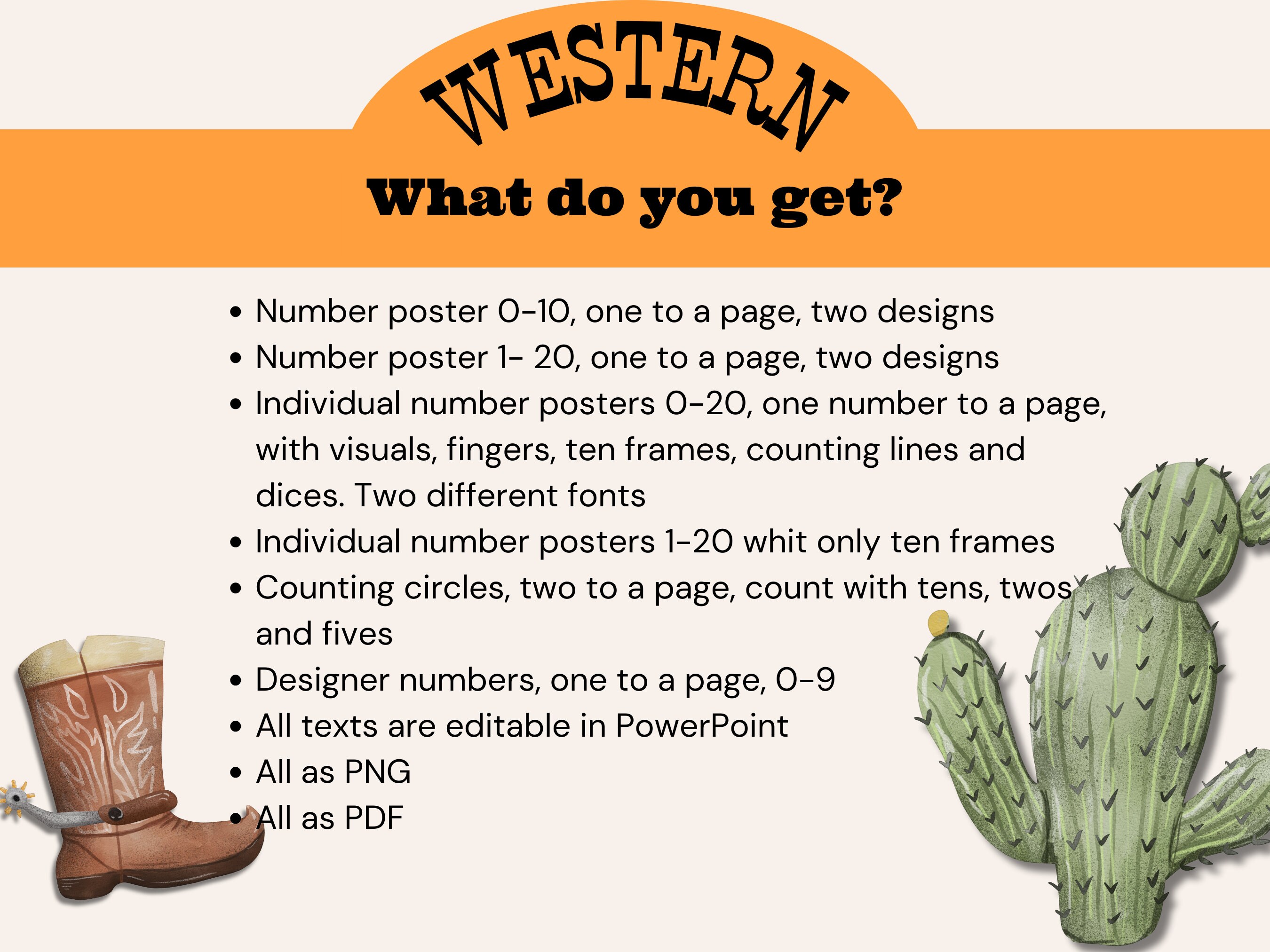 Numbers Posters for a Western Themed Classroom Classroom Decor Math ...