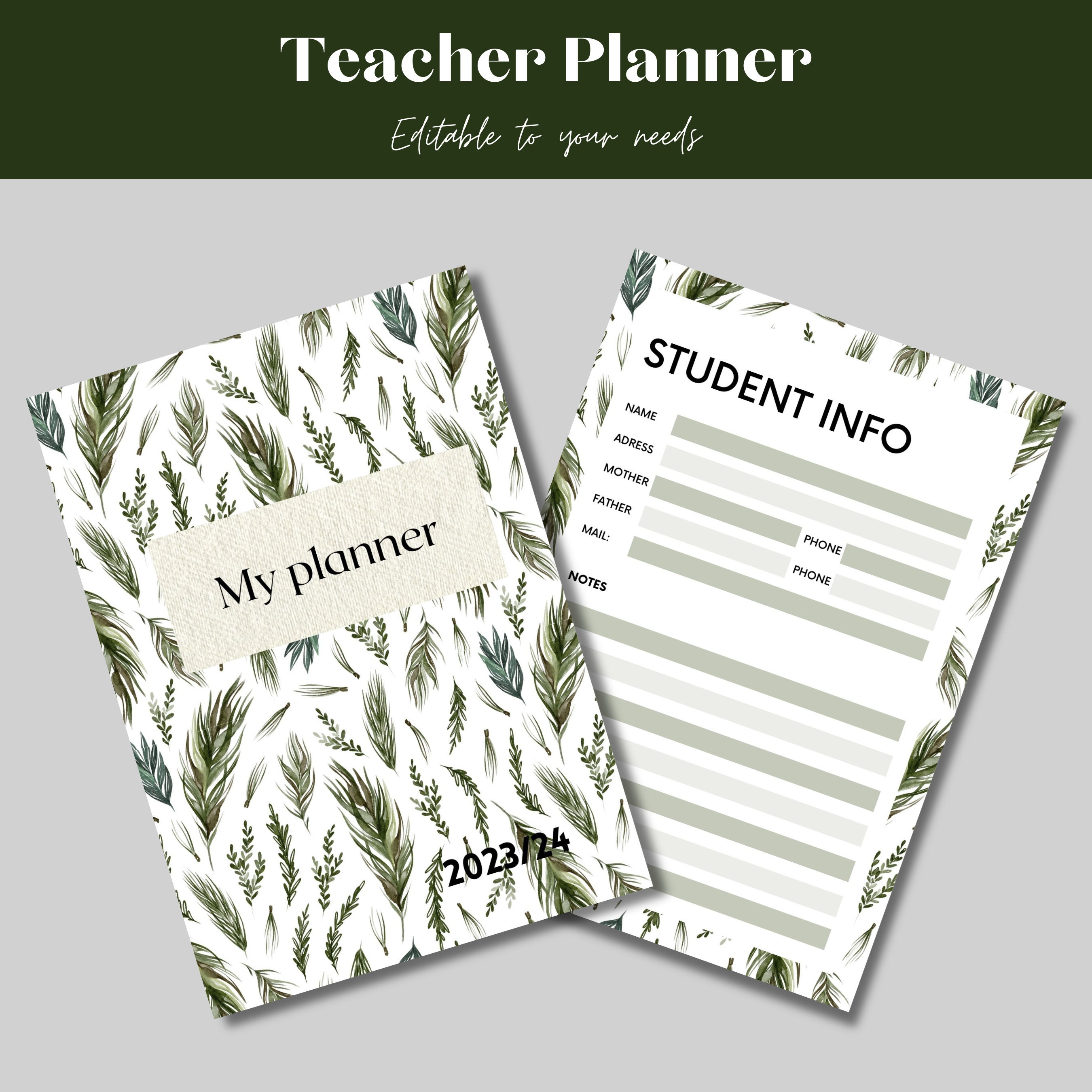 Teacher Planner 2023-2024 Printable - Etsy