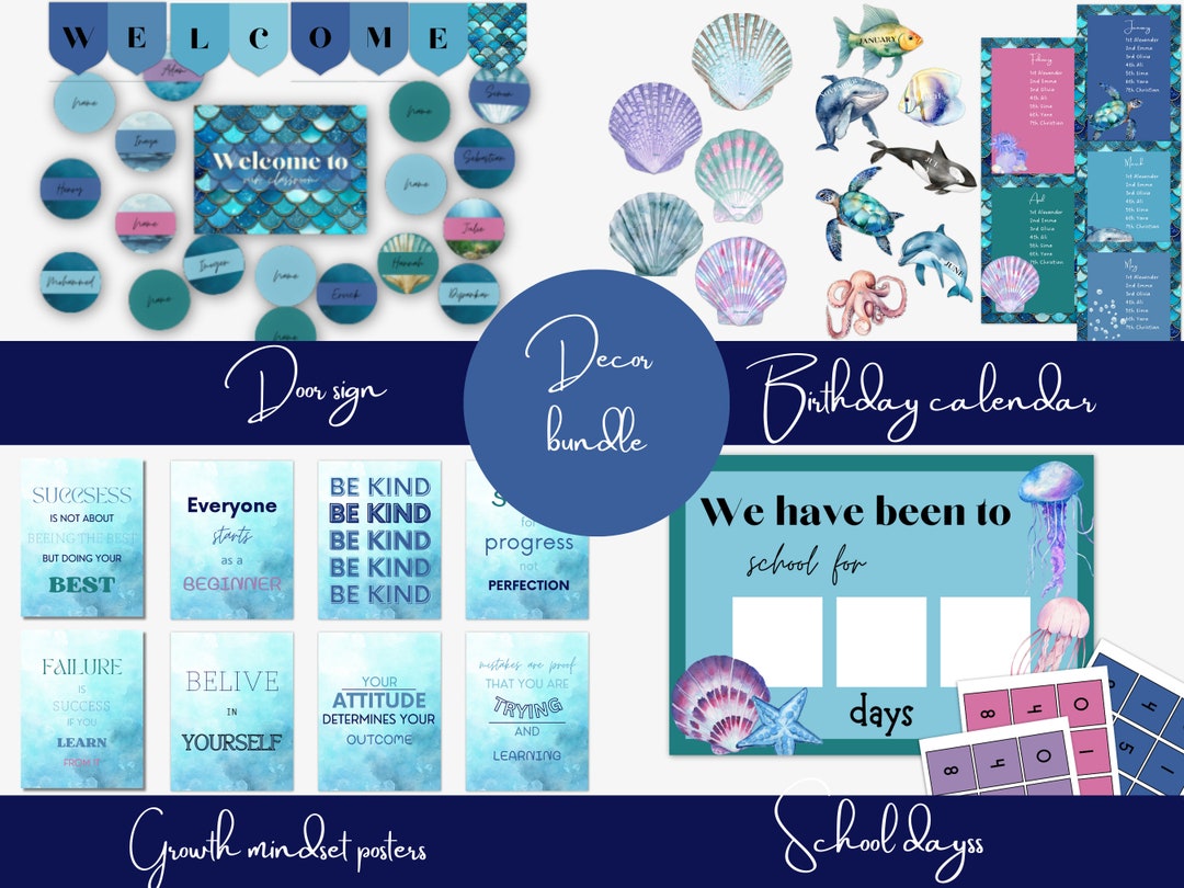 Mini Decor Bundle for an Ocean Themed Classroom | Classroom Decorations ...
